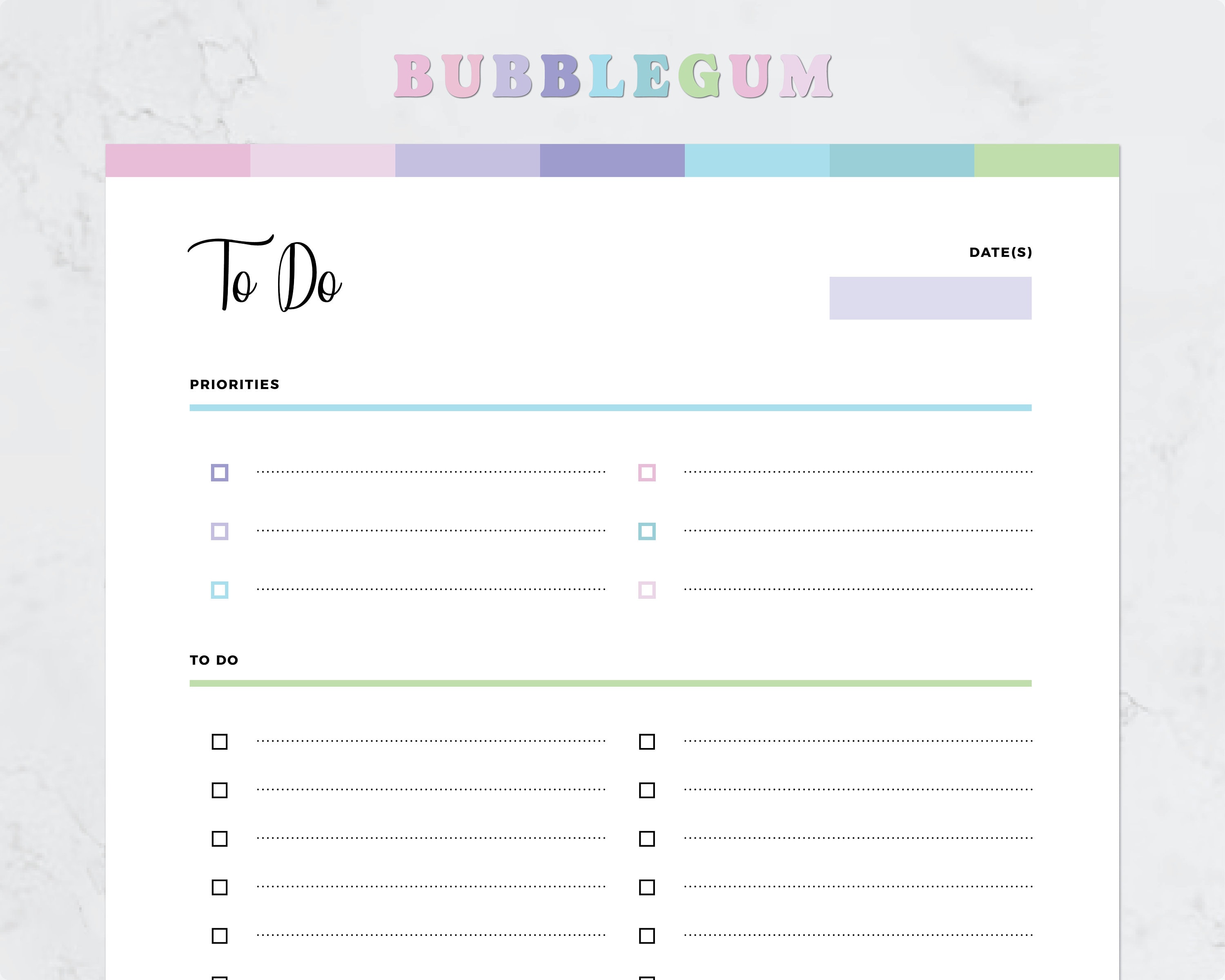 Daily to Do List Printable Rainbow Task Checklist - Etsy Australia