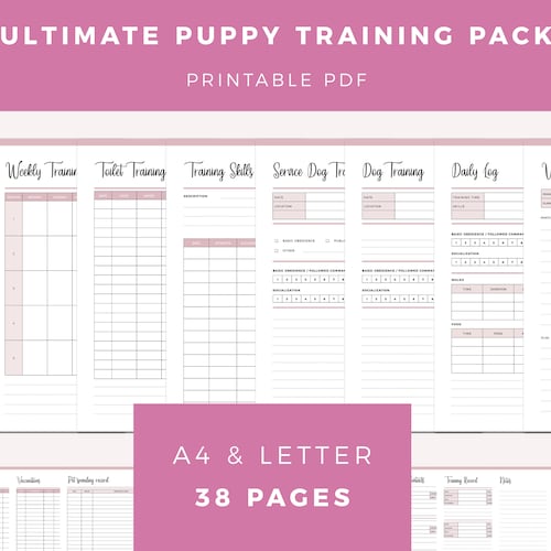 Printable Dog Training Schedule Puppy Training Planner - Etsy
