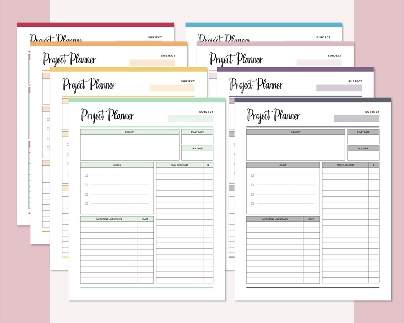 Printable Project Planner Print at Home School Project | Etsy