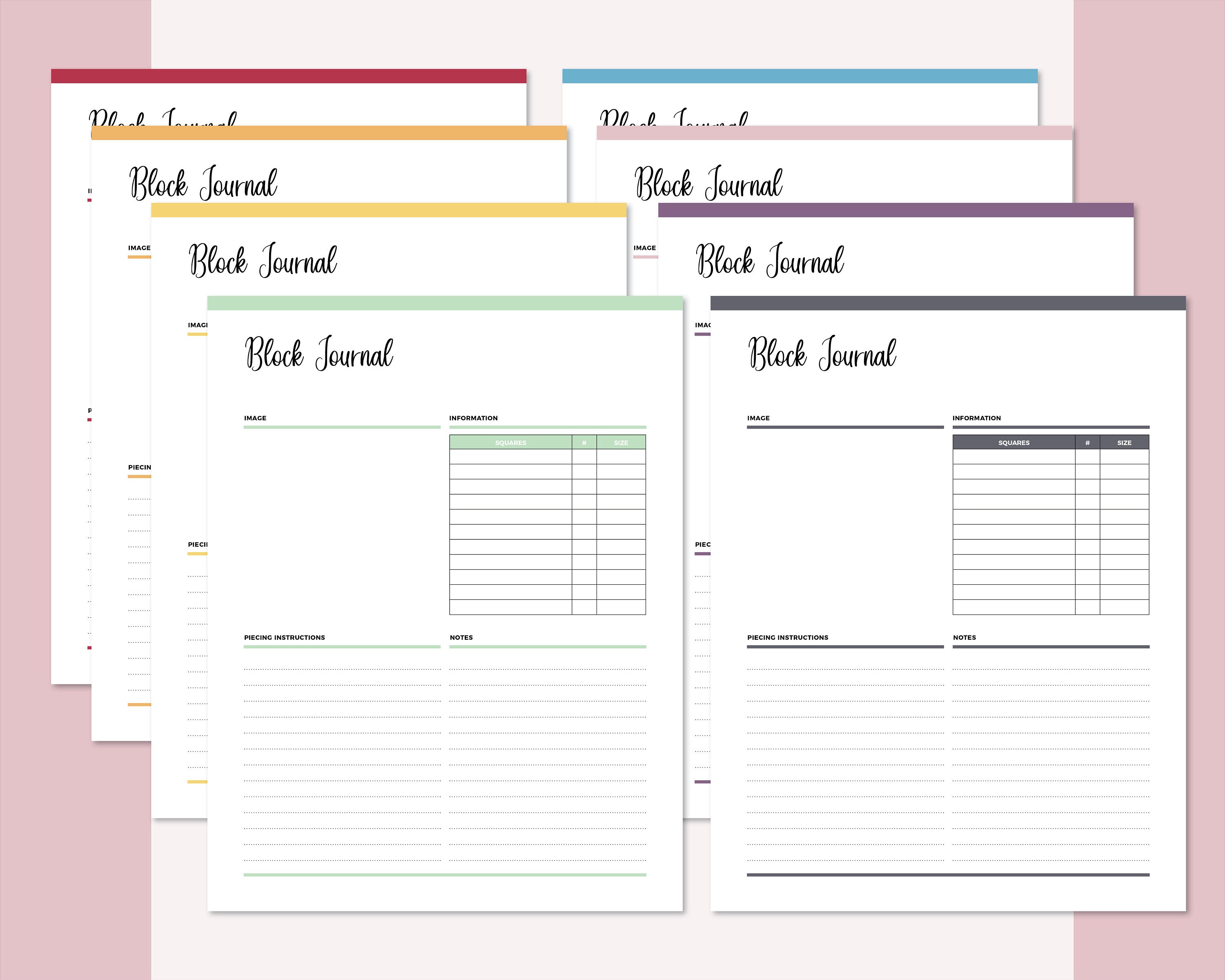 Printable Quilt Block Journal - Etsy
