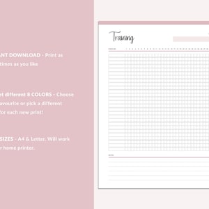Printable Training Tracker, Print at Home Sports and Exercise Practice ...
