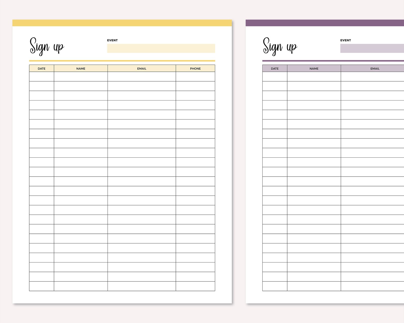 Printable Sign up Sheet Email Sign Up Customer Sign In Sign - Etsy