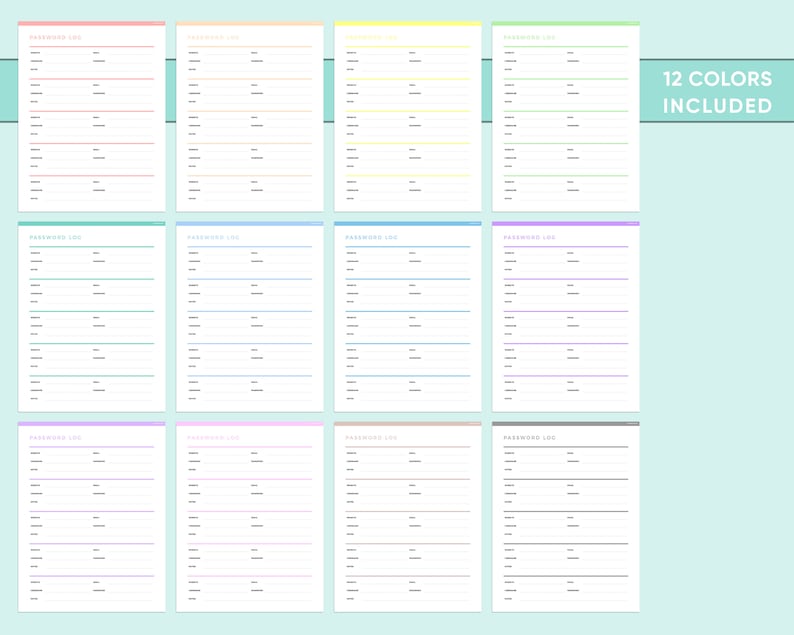 Editable Password Tracker Printable Fillable Password Book - Etsy