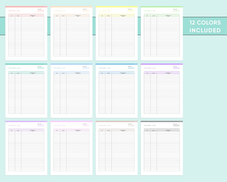 Editable Income Tracker Printable Fillable Income Log Side - Etsy