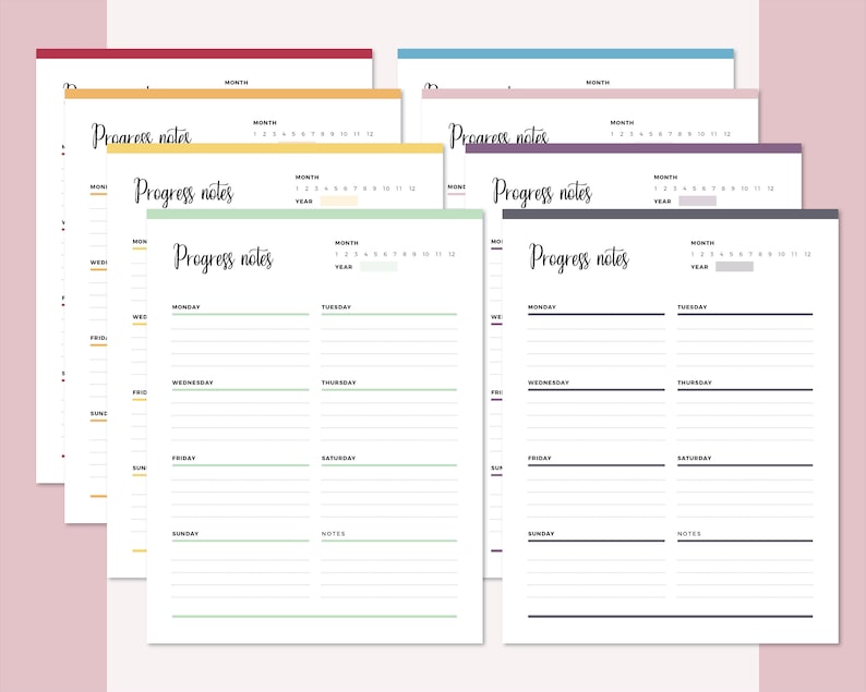 Printable Task Progress Notes Weekly Task Tracker Task - Etsy