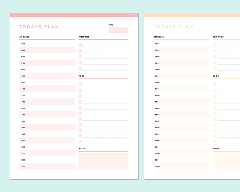 Editable Daily Planner Printable, Hourly Planner Template, Daily ...