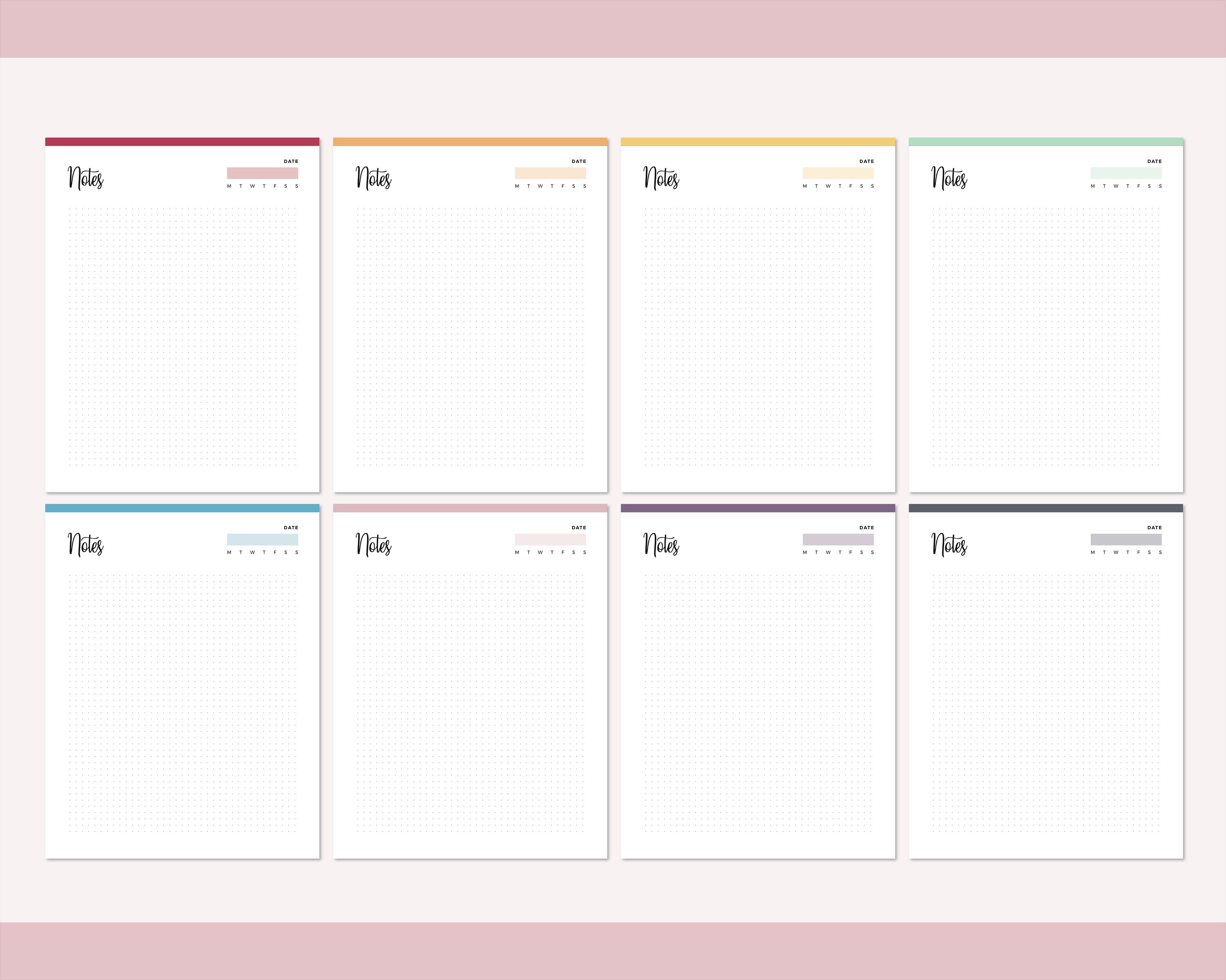 Printable Dot Grid Notes Pages Print at Home Journal Pages | Etsy