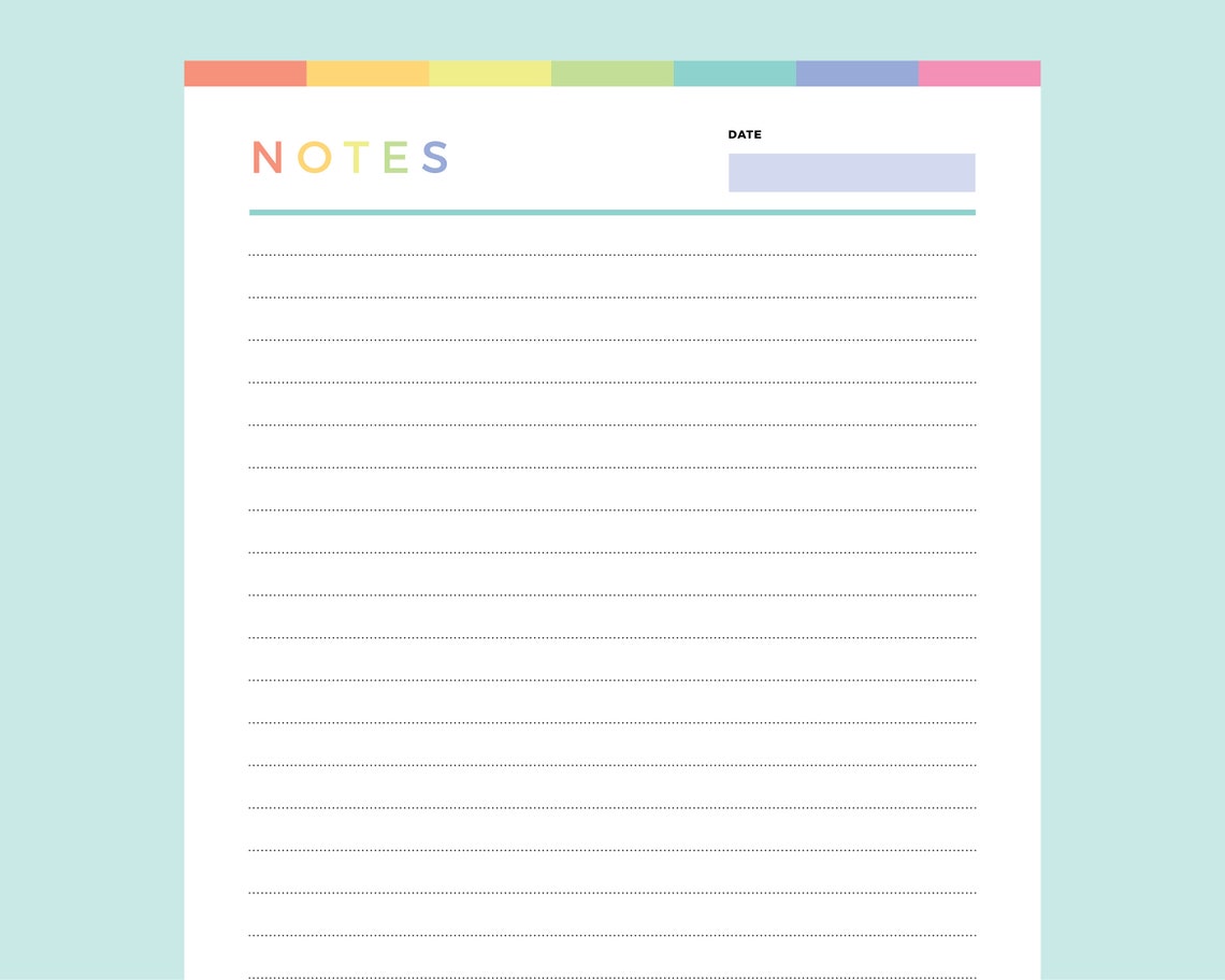 Printable Lined Notes Paper for Kids Notetaking Paper for - Etsy