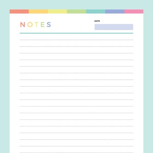 Printable Lined Notes Paper for Kids, Notetaking Paper for Children ...