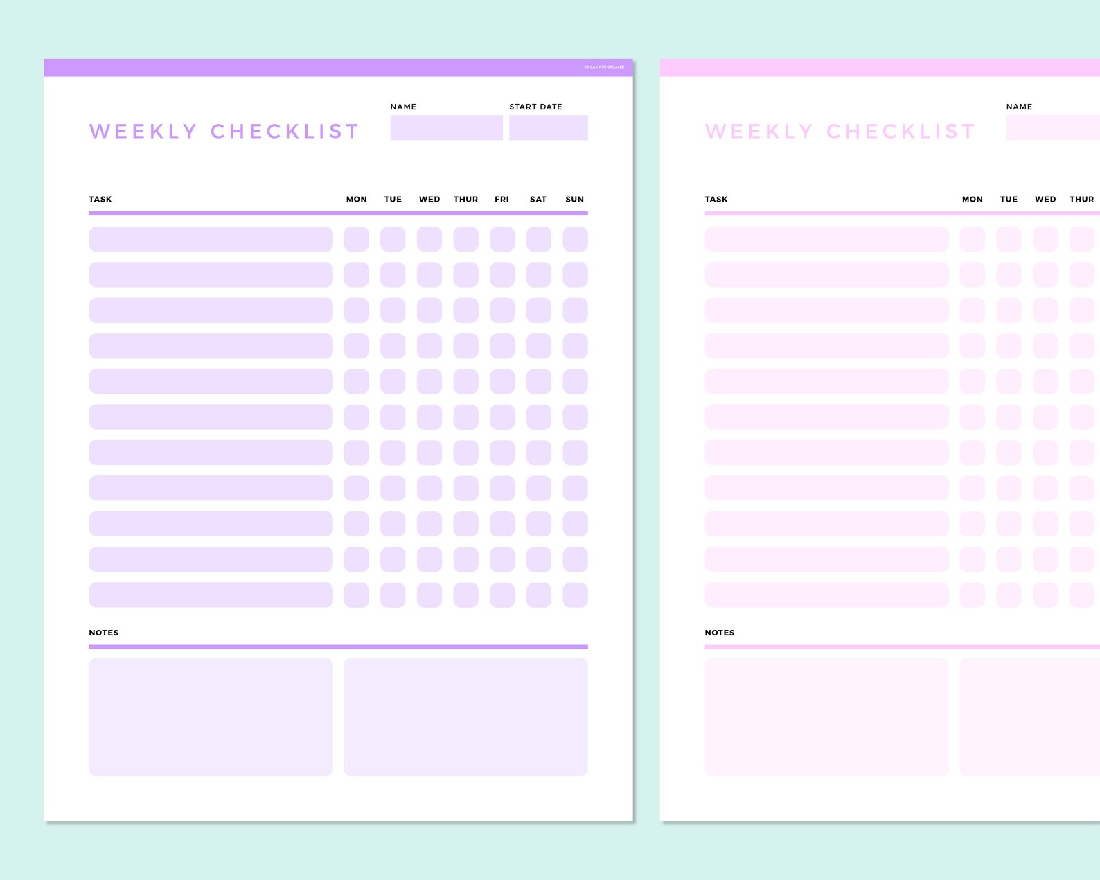 Editable Weekly Checklist Weekly Planner Weekly to Do List - Etsy
