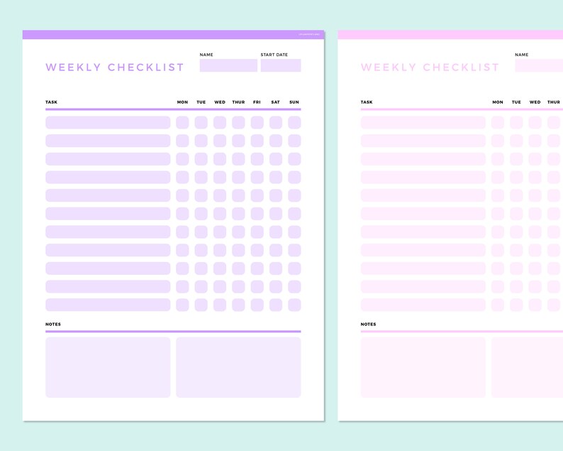 Editable Weekly Checklist, Weekly Planner, Weekly to Do List, Daily to ...