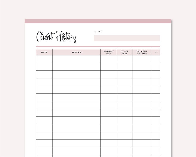 Printable Client Book, Client Payment Log, Business Payment Tracker ...