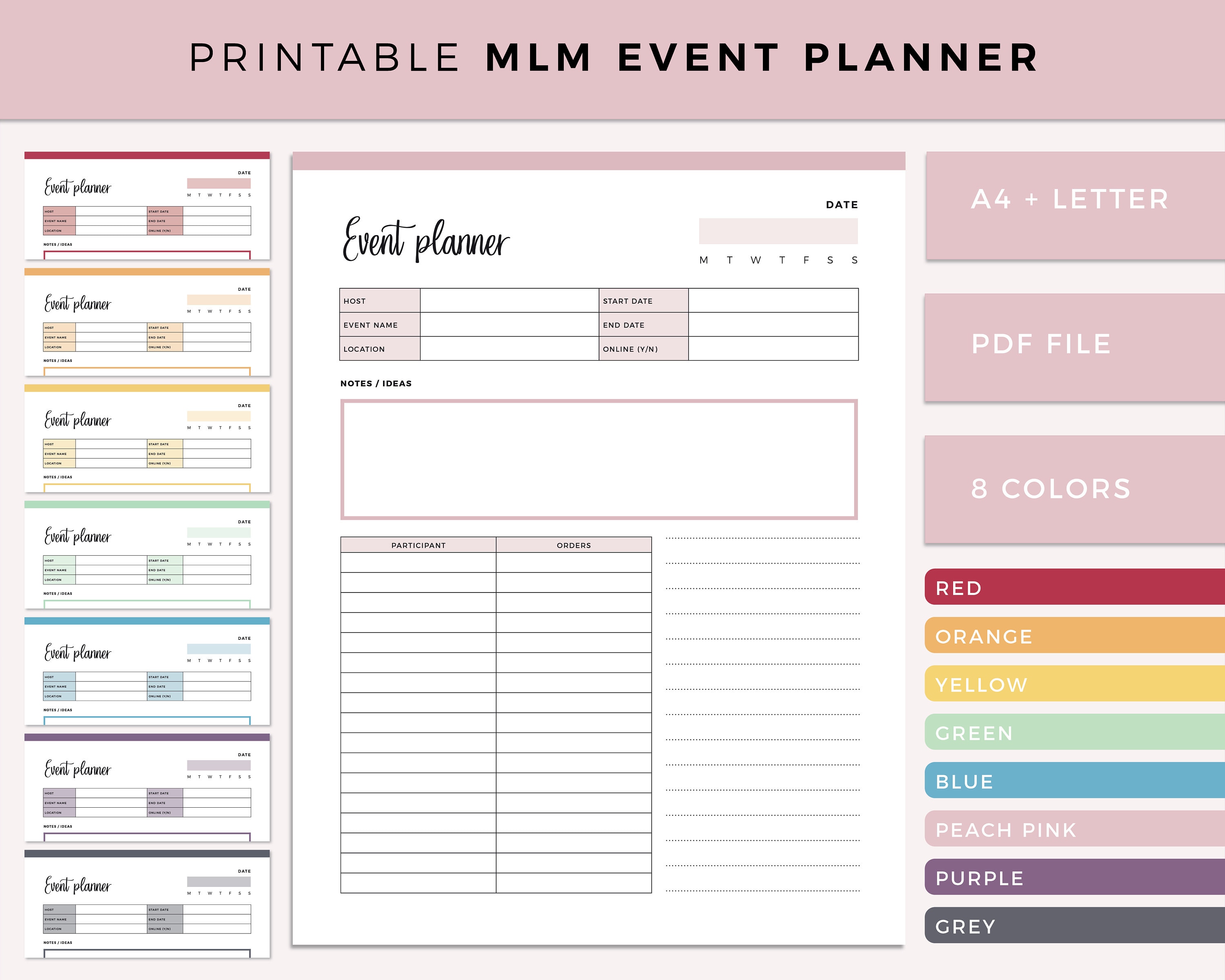 MLM Event Planner MLM Business Planner Printable Event Recap | Etsy