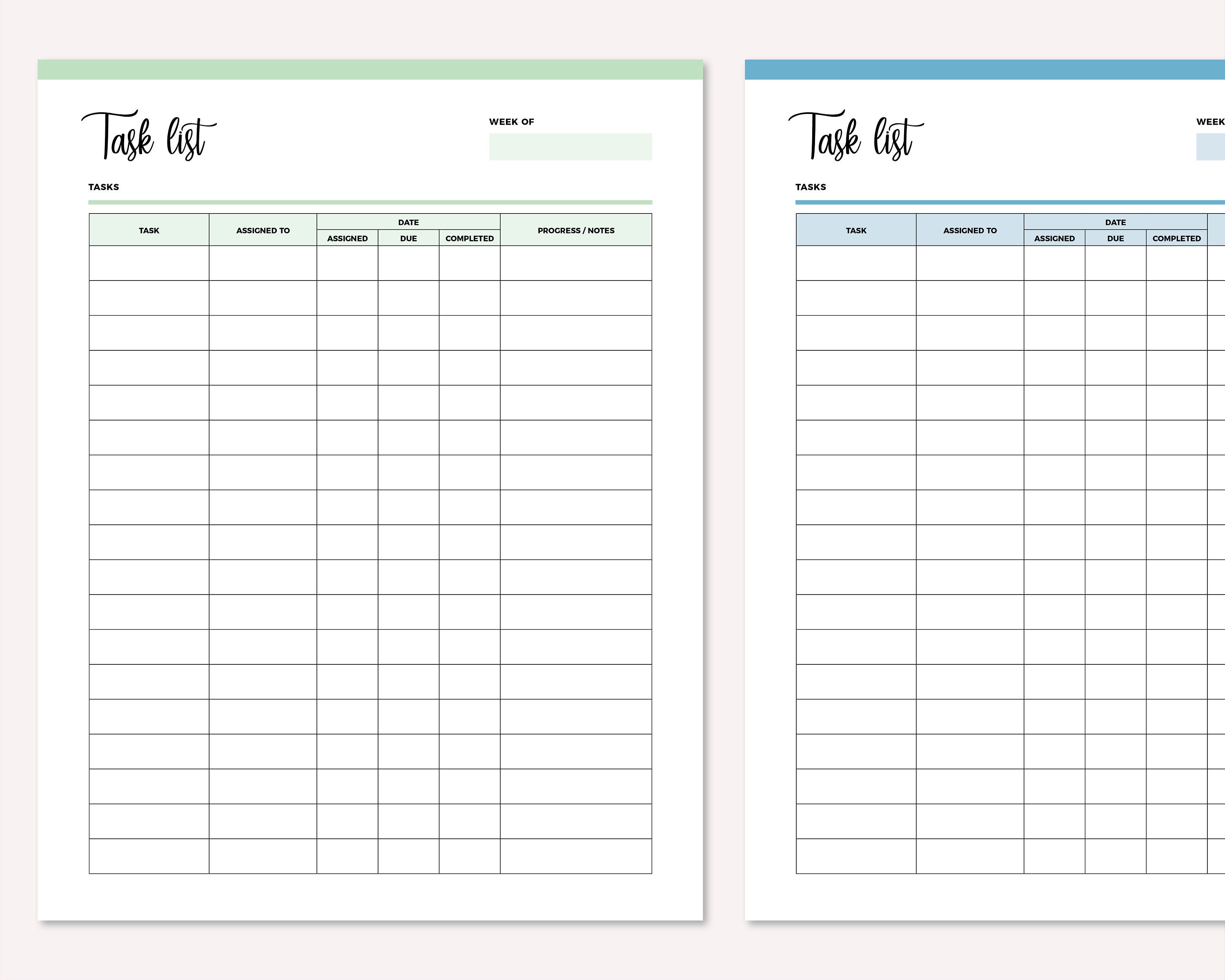 Employee Task List Printable Work Allocation Sheet Daily - Etsy Australia