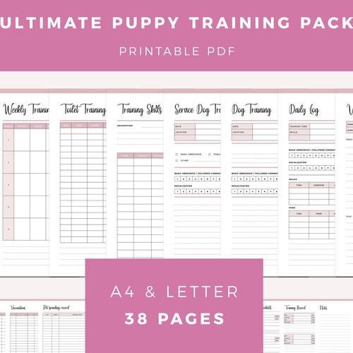 Printable Dog Training Schedule Puppy Training Planner - Etsy