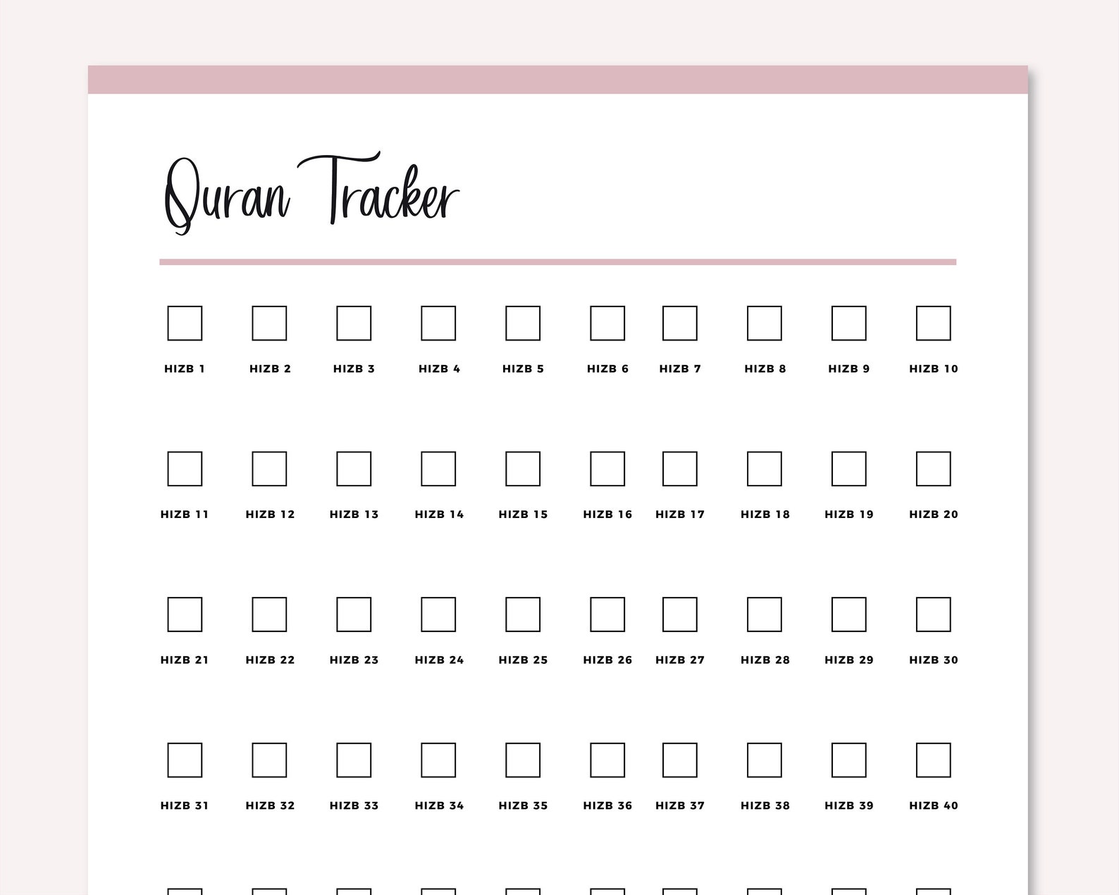 Printable Quran Tracker Quran Memorization Islamic Study - Etsy Sweden