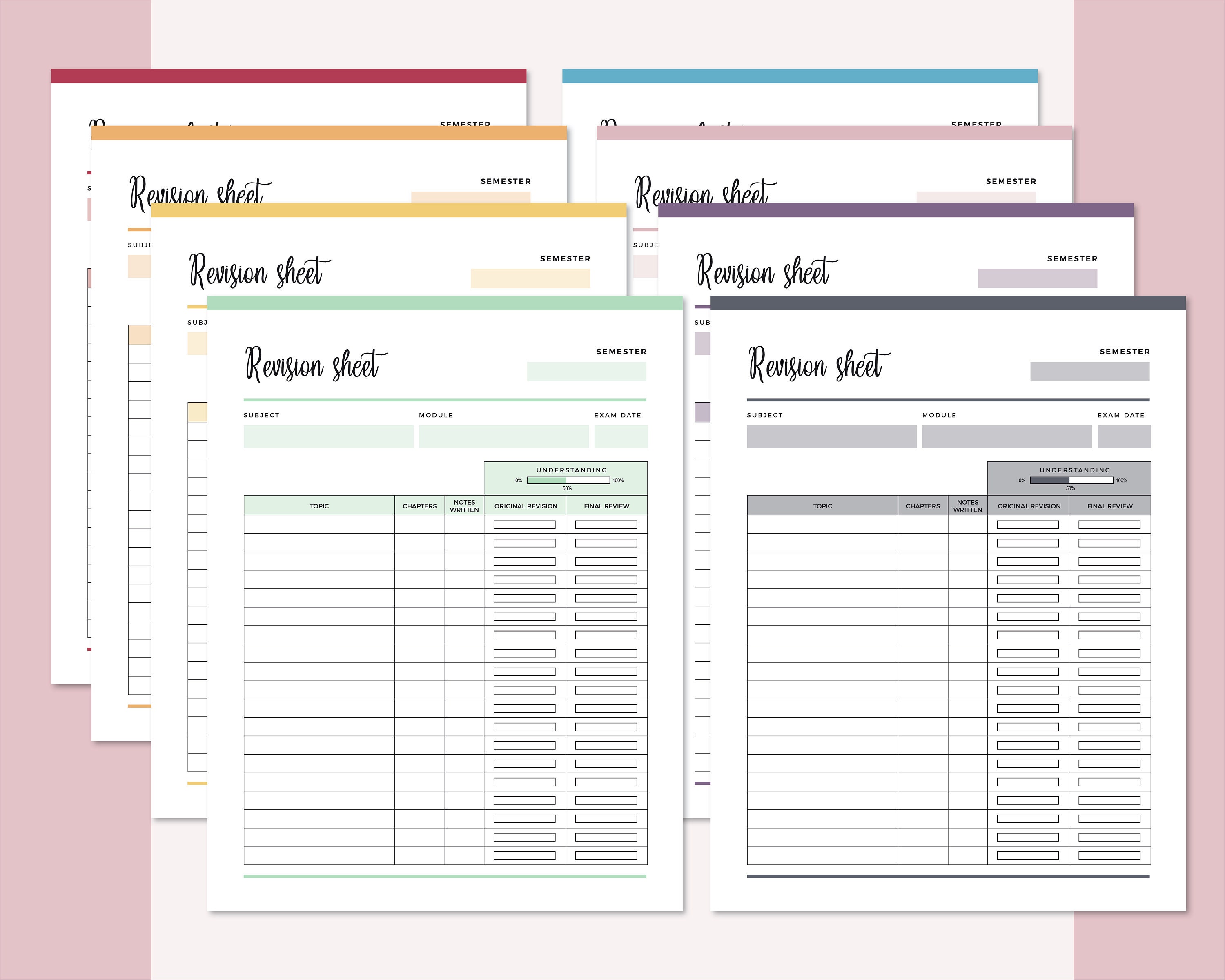 Printable Revision Checklist Print at Home Study Sheet - Etsy