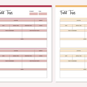 Homeschool Field Trip Planner Printable, Home School Excursion Planner ...