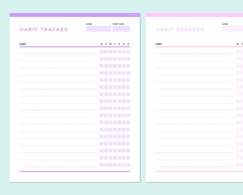 Editable Weekly Habit Tracker Printable Fillable Daily - Etsy