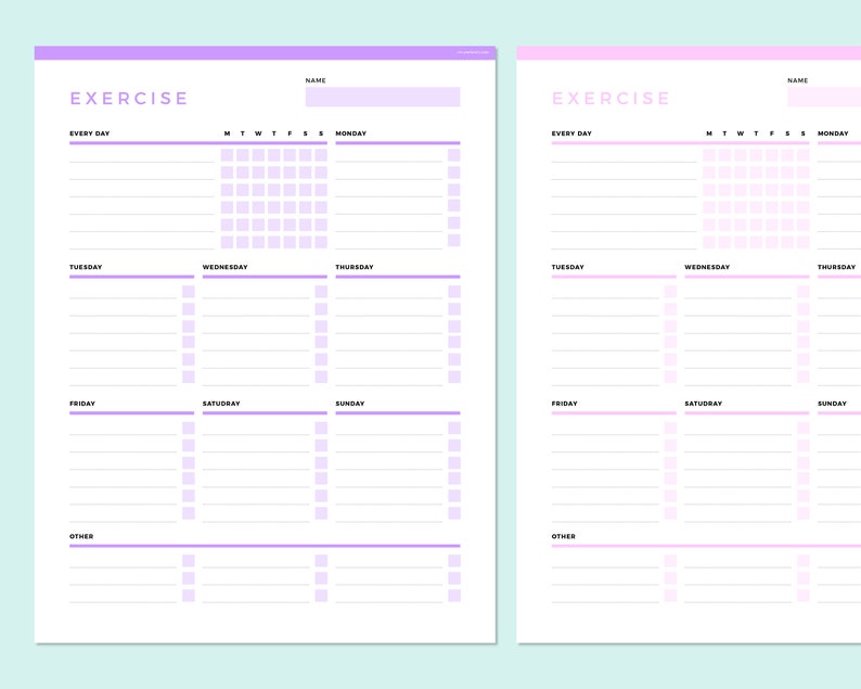 Editable Exercise Tracker Printable, Fillable Daily Exercise Checklist ...