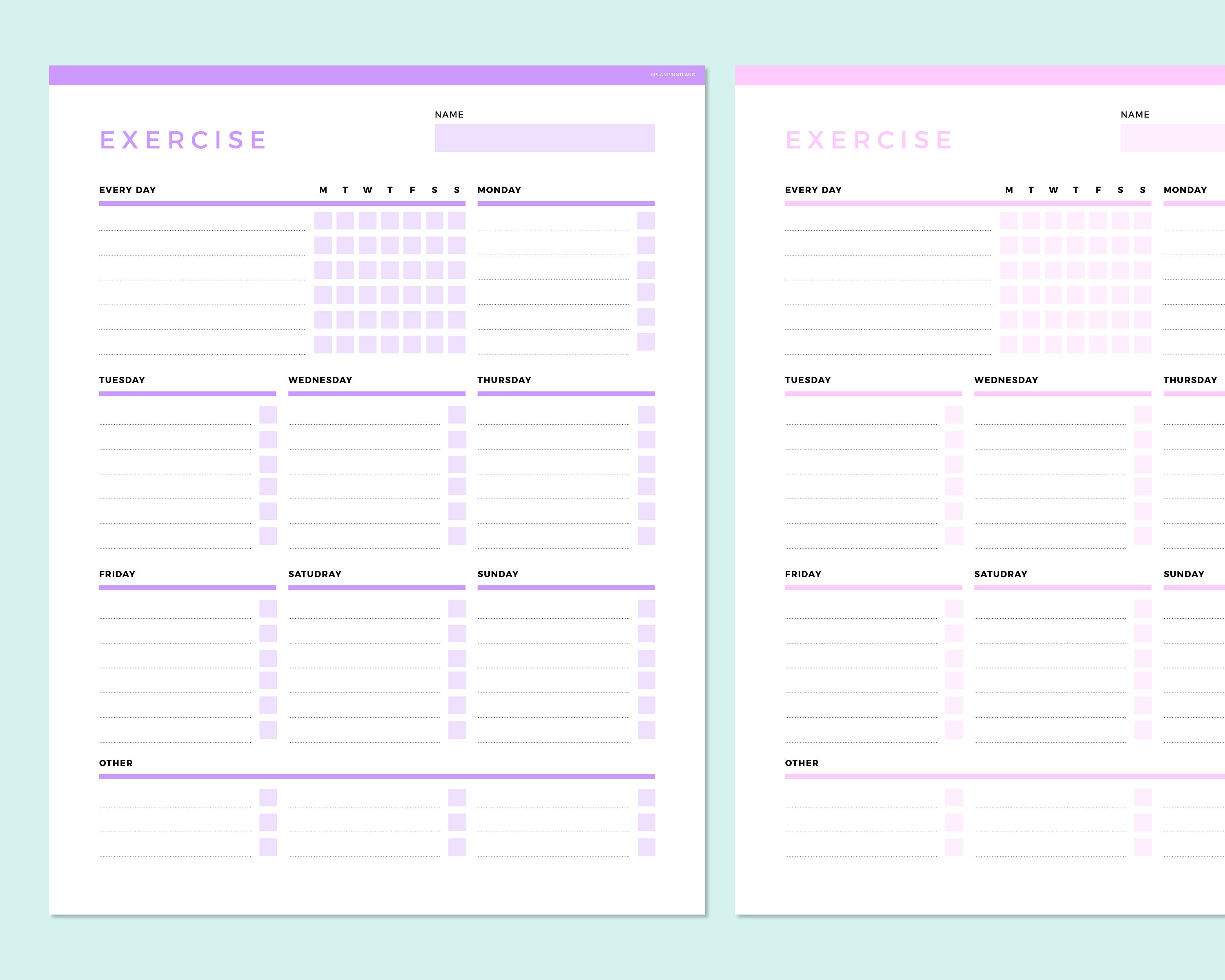 Editable Exercise Tracker Printable Fillable Daily Exercise - Etsy Canada