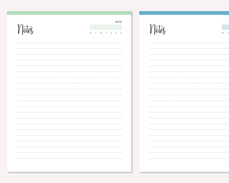 Printable Lined Notes Pages Lined Paper Notetaking Pages - Etsy