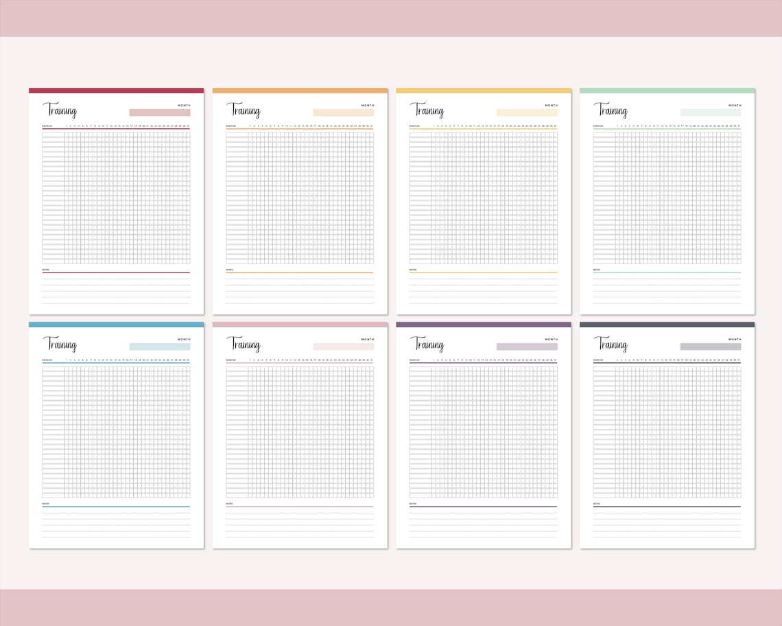 Printable Training Tracker Print at Home Sports and Exercise - Etsy ...