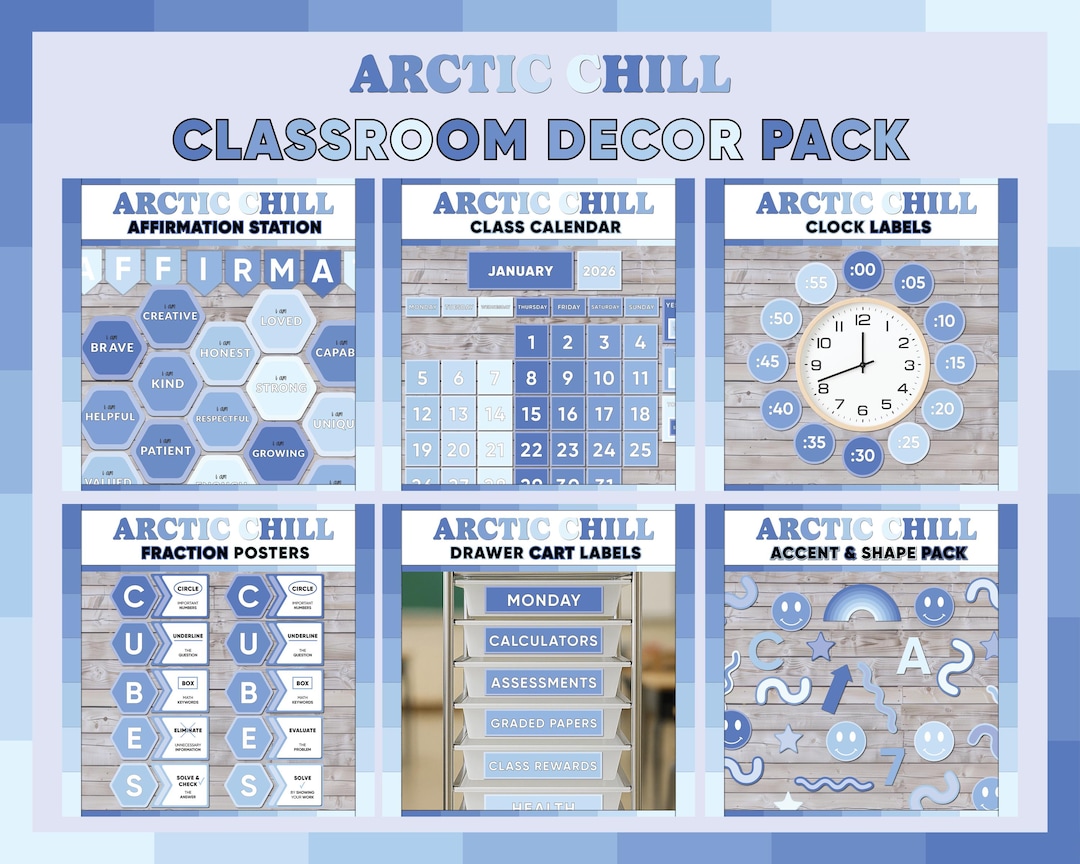 Blue Classroom Decor Bundle | Calm Blue Classroom Theme | Classroom ...