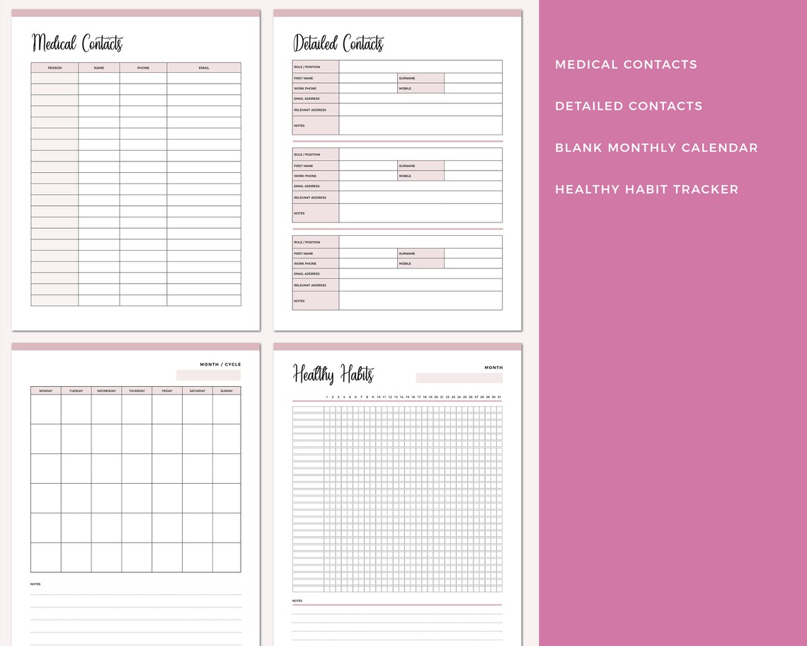 IVF Planner Printable, TTC Journal, Fertility Planner, IUI Medication ...
