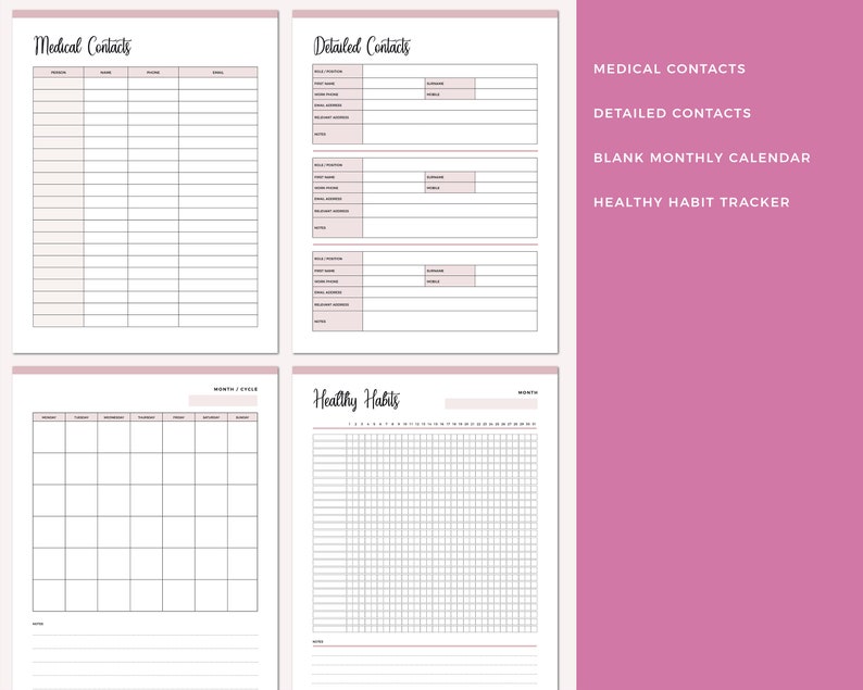 IVF Planner Printable, TTC Journal, Fertility Planner, IUI Medication ...
