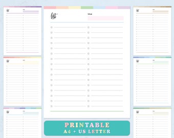 List, Blank Template, DIY Checklist, Write-in Checklist, Organization ...