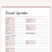 Printable Personal Information Page, Planner Template, Binder Insert ...
