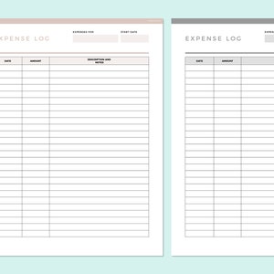 Editable Expense Log Printable, Fillable Expense Tracker, Spending ...