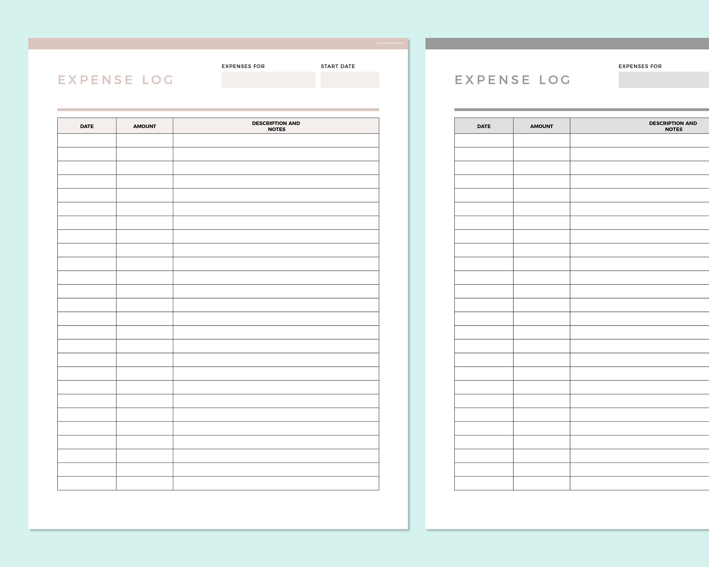 Editable Expense Log Printable Fillable Expense Tracker - Etsy Canada