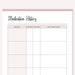 Printable Medication History Template Medical Binder Planner - Etsy