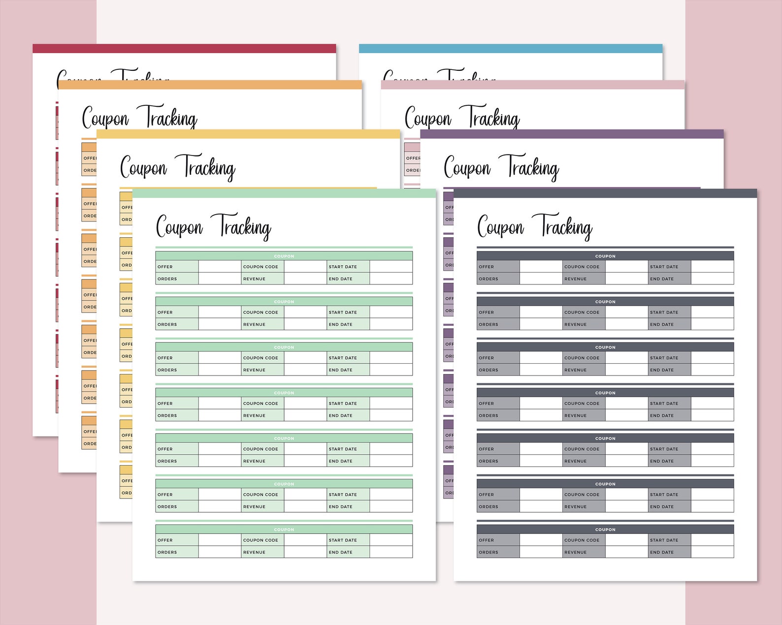 Printable Coupon Tracking Sheet, Online Business Planner (A4 & Letter ...