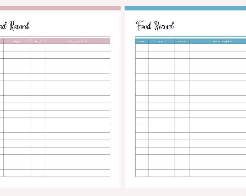 Printable Pet Eating Record Test Foods With Your Pets Food - Etsy