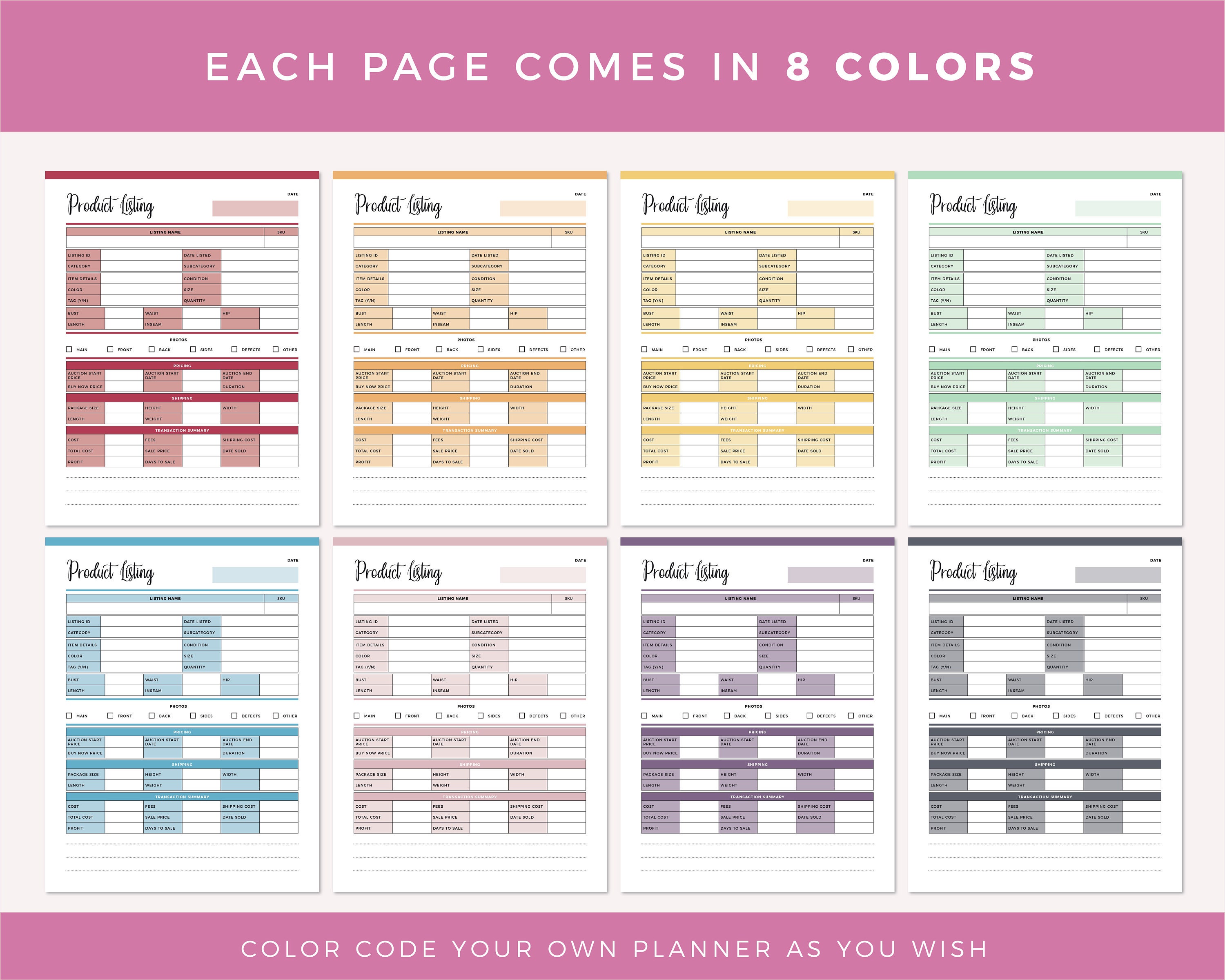 Reseller Planner Printable, Online 2nd Hand Sales Binder, Small ...