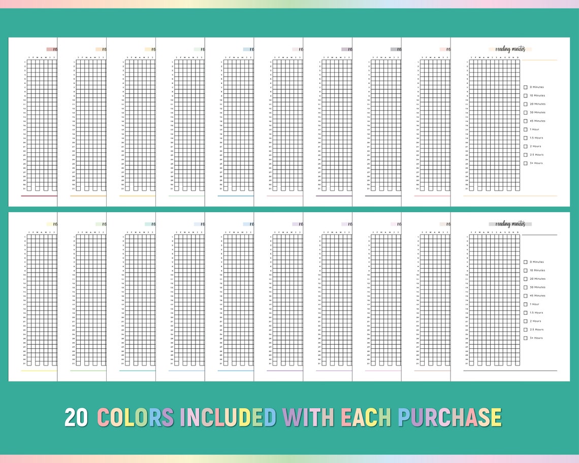 A5 Reading Minutes Tracker, Printable Reading Habit Journal, Simple ...