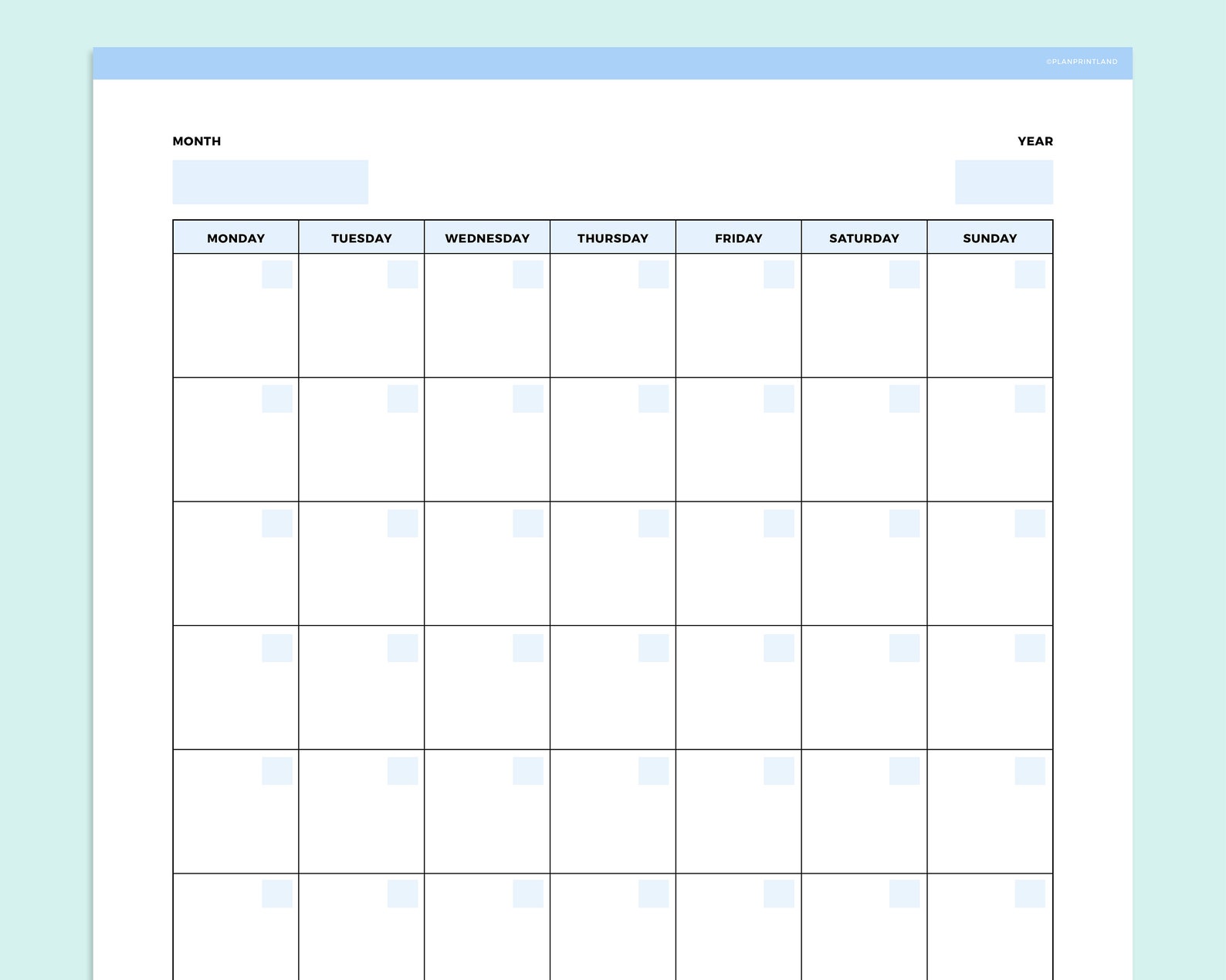 Editable Blank Calendar Template Printable, Calendar PDF, Monthly ...