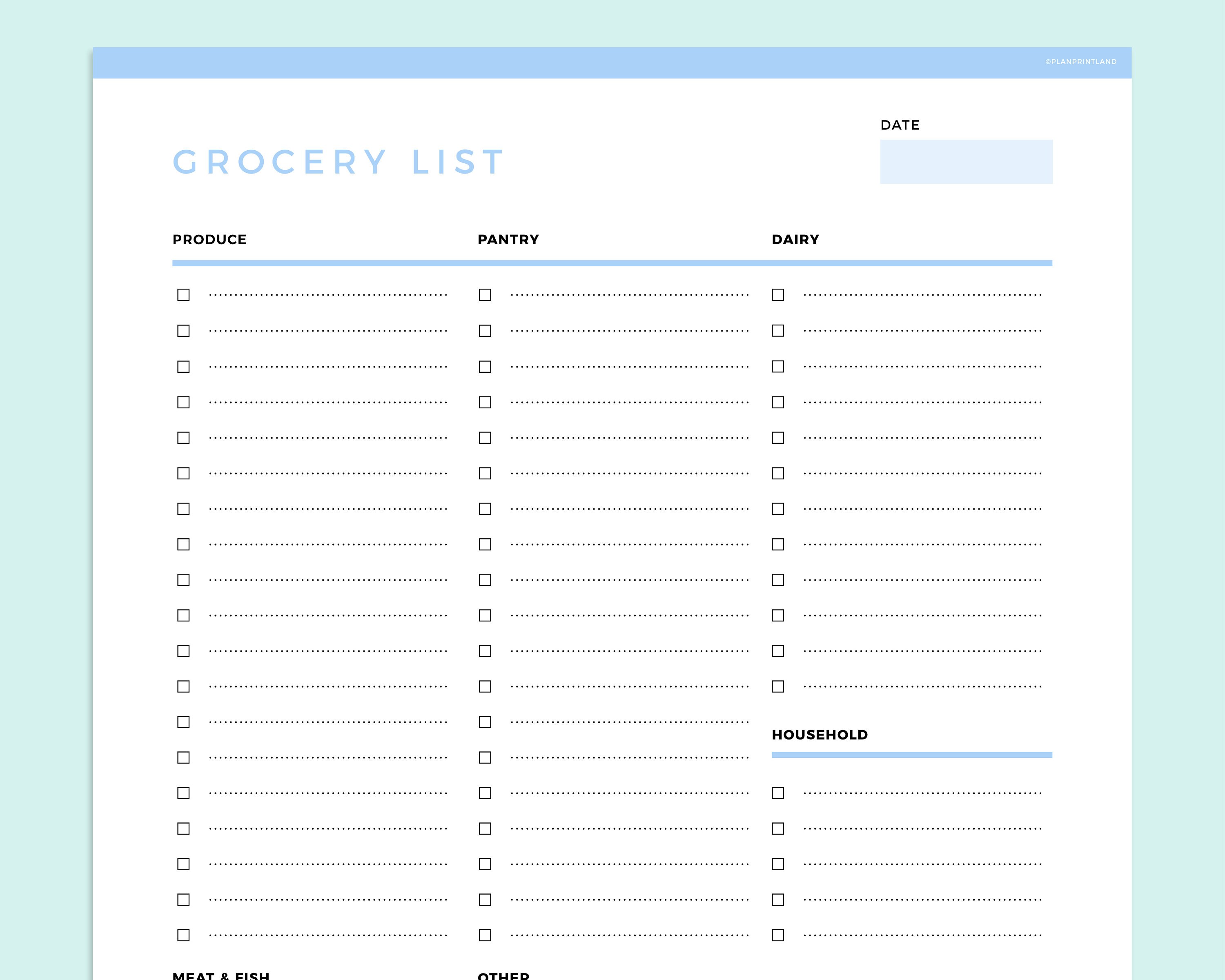 Editable Grocery List Printable, Fillable Shopping List, Digital ...
