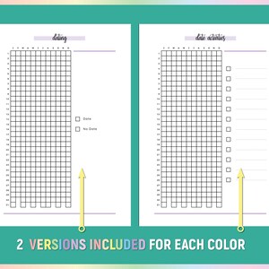 A5 Dating Tracker, Printable Relationship Journal, Simple Date Chart ...