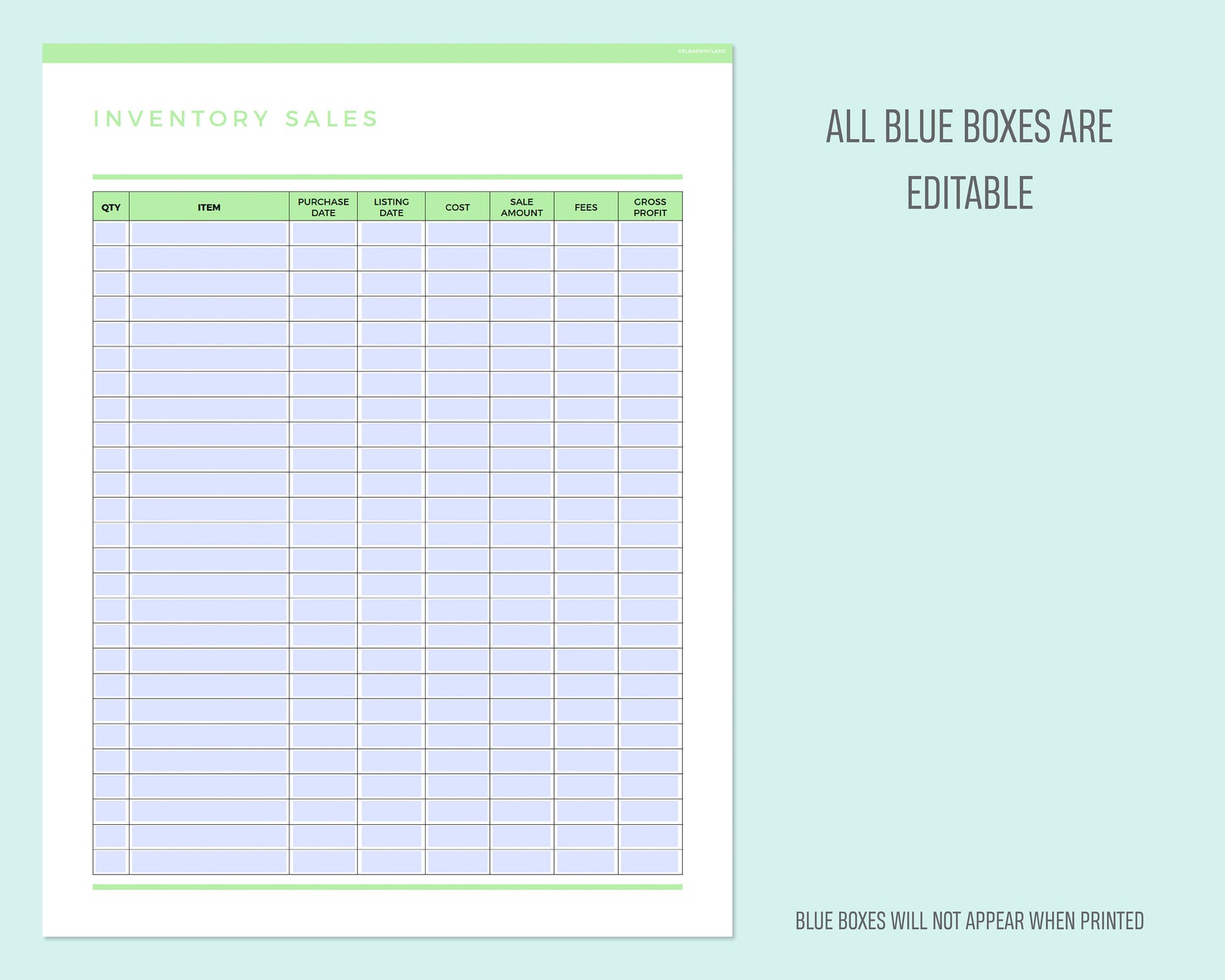 Editable Inventory Tracker Printable, Fillable Inventory Sheet ...
