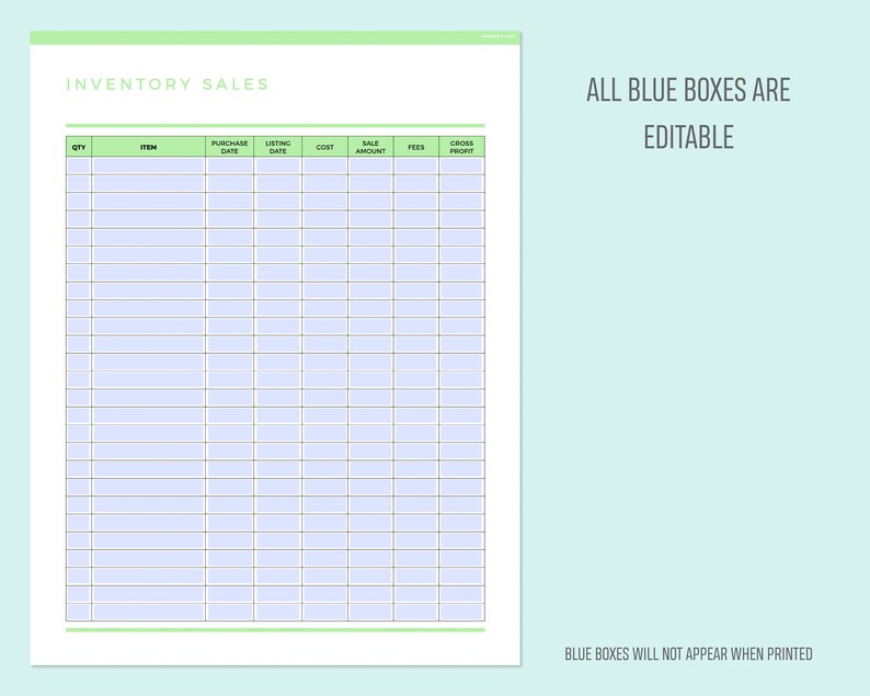 Editable Inventory Tracker Printable Fillable Inventory - Etsy Australia