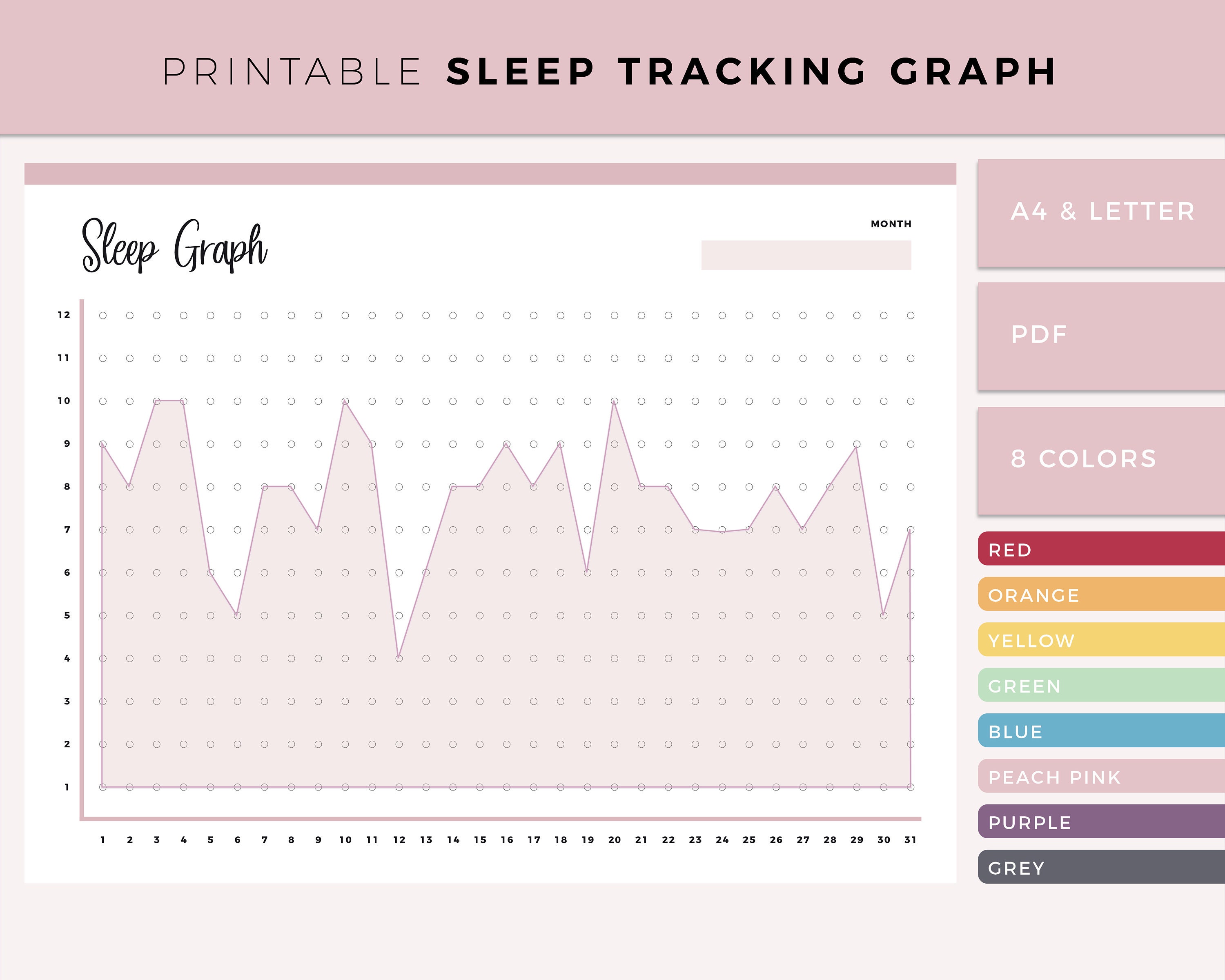 Printable Sleep Tracker Sleep Journal Sleep Chart Sleeping - Etsy 日本