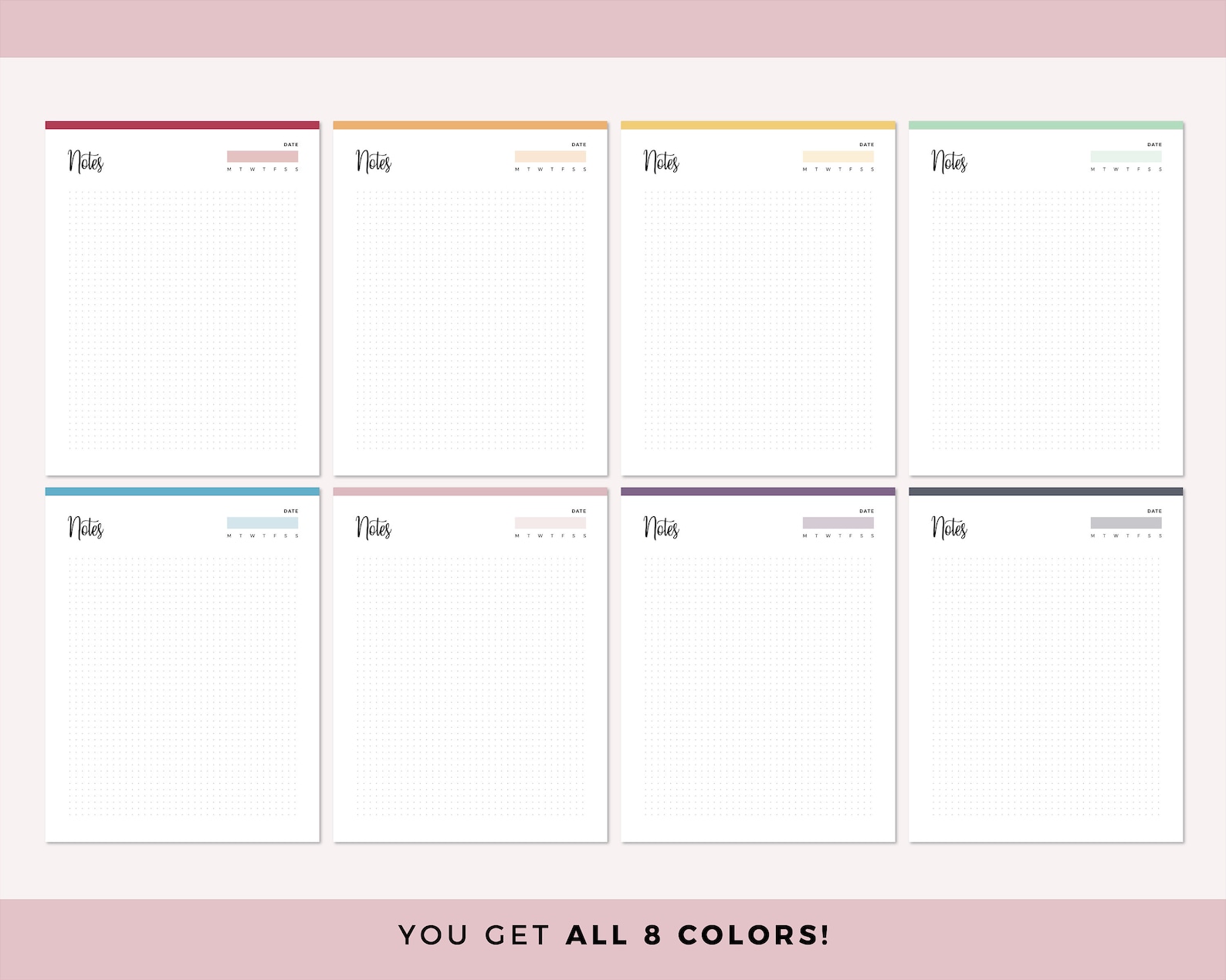 Printable Dot Grid Notes Pages Print at Home Journal Pages - Etsy