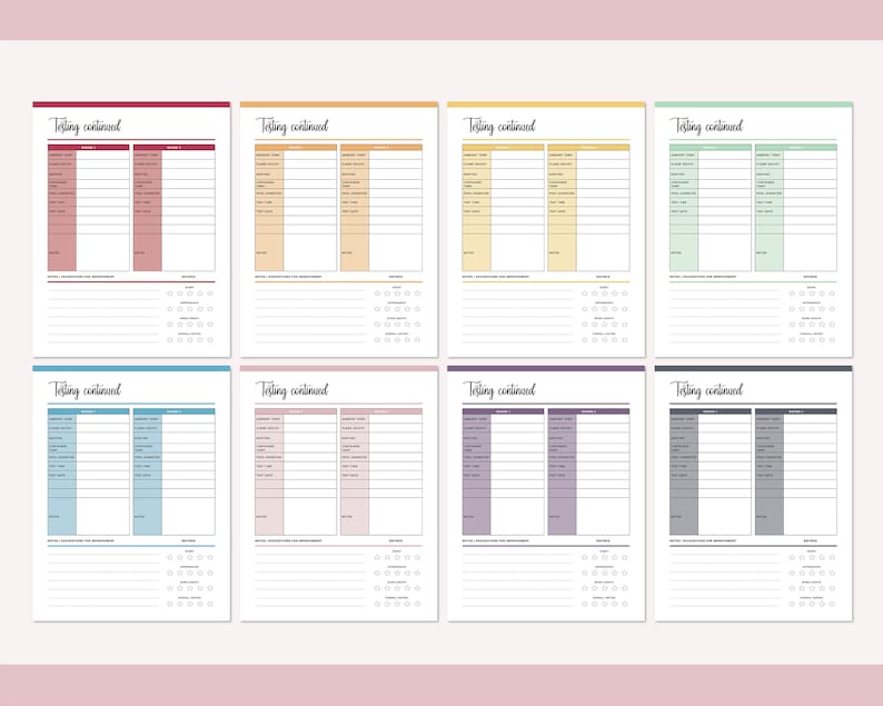 Candle Making Testing Sheet Printable, Candle Burn Test, Candle Making ...