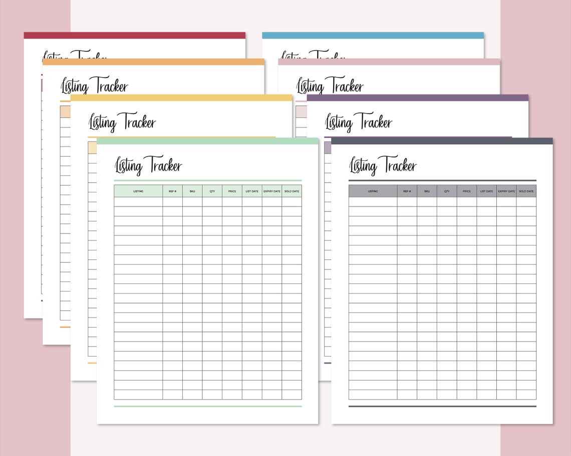 Reseller Listing Sheet Printable, Online Reseller Tools, Reselling ...