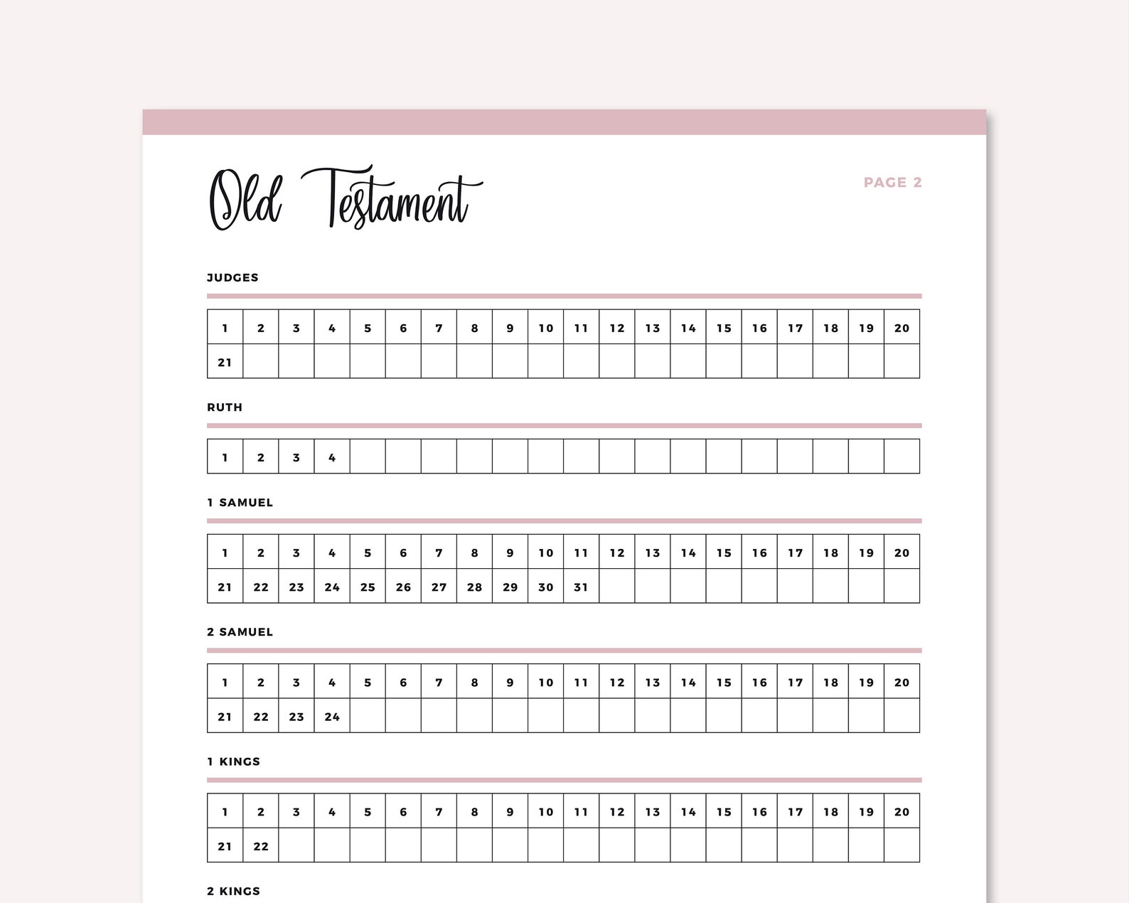 Bible Chapter Checklist Printable Bible Journaling Bible - Etsy Canada