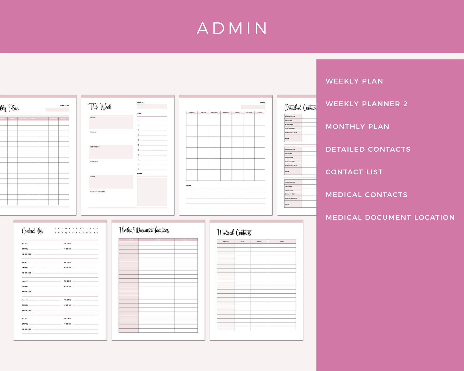 Printable Dementia Care Planner, Alzheimer's Carer Binder, Senior Care ...
